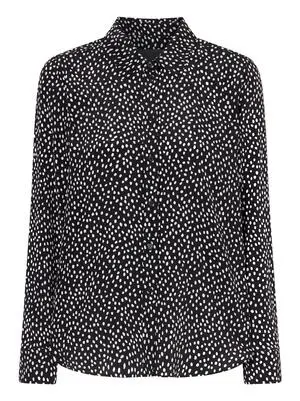 NILI LOTAN Gaia Silk Crepe De Chine Shirt - Black