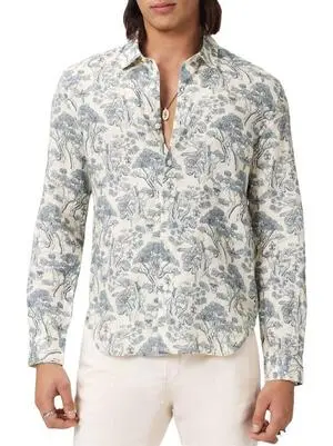 John Varvatos Ross Slim Fit Linen Button-up Shirt - Ivory
