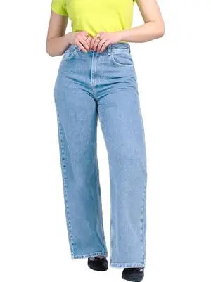 KETTLEWELL Darla Wide Leg High-waisted Jeans - Light Denim