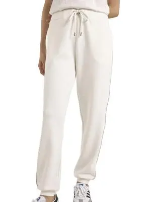 BRODIE CASHMERE Piping Detail Cuffed Jogger - Ivory