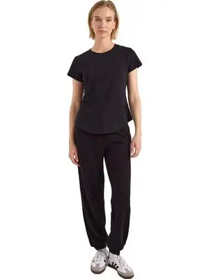 BRODIE CASHMERE Relaxed Fit Cotton Crew Neck T-shirt - Black