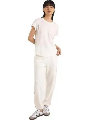 BRODIE CASHMERE Relaxed Fit Cotton Crew Neck T-shirt - White
