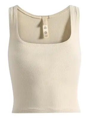 SKIMS Crop Stretch Cotton Rib Tank Bone