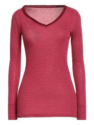 Majestic Filatures Printed T-shirt With Knitted Trims - Red