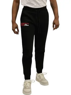 ROBERTO VINO Slim Fit Graphic Pants - Black