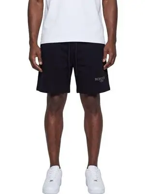 ROBERTO VINO Relaxed Fit Rv Embroidered Shorts - Black