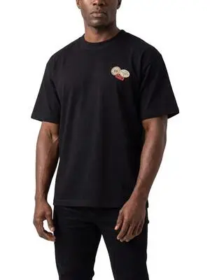 ROBERTO VINO Patches Oversize Cotton Tee - Black