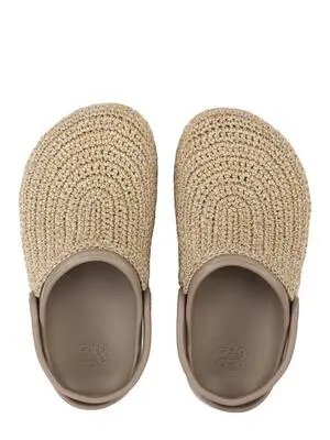 THE SAK Crocheted Clogs With Ankle Strap - Bamboo Static