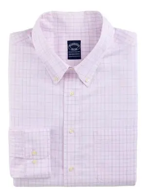 Brooks Brothers Big & Tall Non-iron Check Dress Shirt - Pink