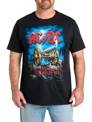 TRUE NATION BY DXL Big & Tall Acdc Cannonball Graphic Tee - Black