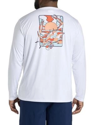 Columbia Big & Tall Long-sleeve Graphic T-shirt - White