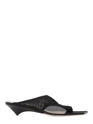 CHRISTEN Leather-trimmed Mesh Slingback Sandals - Black