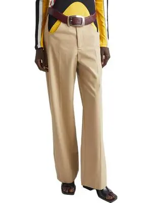 JEAN PAUL GAULTIER Belted Cutout Straight-leg Pants - Light Beige