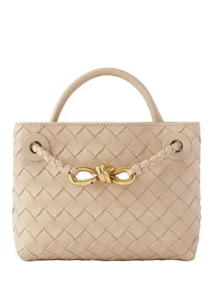 Bottega Veneta Bottega Veneta Mini Andiamo Intrecciato Leather Tote Neutrals