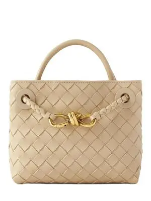 Bottega Veneta Bottega Veneta Mini Andiamo Intrecciato Leather Tote Neutrals