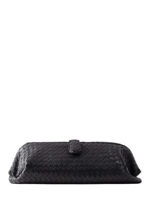 Bottega Veneta Lauren 1979 Intrecciato Leather Clutch Navy