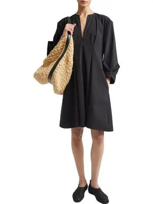 TOTEME Bishop Sleeve Cotton Dress - Black