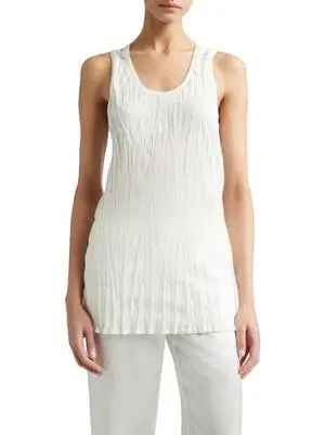 TOTEME Crinkled Sweater Tank - White