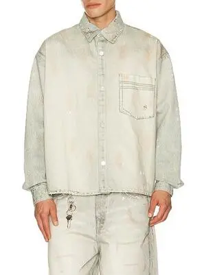 WON HUNDRED Maza Printed Denim Shirt - Digital Printed