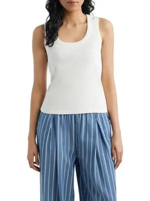CITY BLUES Square Neck Tank - White