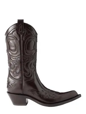 Acne Studios Leather Ankle Cowboy Boots - Brown