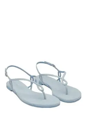 REFORMATION Luna Flat Sandal - Mist Suede