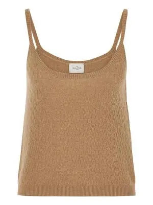Le Kasha Fregene Pointelle-knit Cashmere Tank - Brown