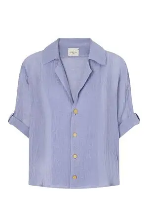 Le Kasha Minqar Linen Shirt - Blue