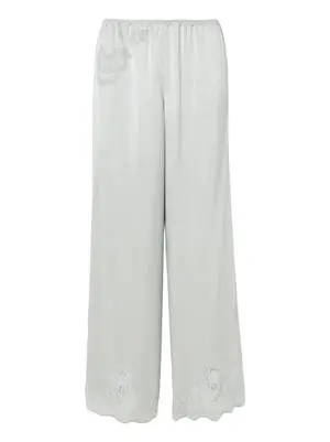 DÔEN Lavon Lace-trimmed Wide-leg Pants - Blue