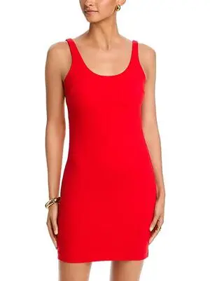 Aqua Ponte Tank Mini Dress - Red