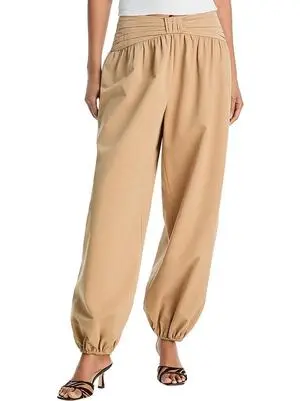 Aqua Gathered Waist Balloon Pants - Khaki