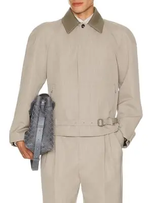 Bottega Veneta Dry Wool Melange Toile Zip Blouson - Stone Melange
