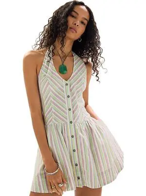 Free People Clean Break Mini Dress Multi Combo
