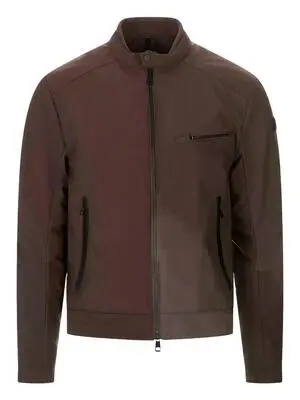 Moncler Zip-up Biker Jacket - Brown