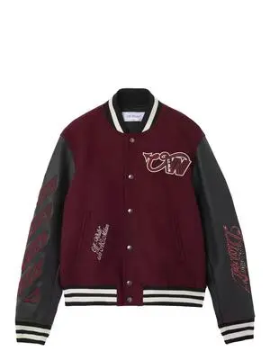 Off-White X Ac Milan Patch-detail Bomber Jacket - Red