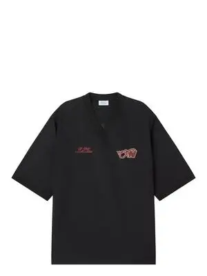 Off-White X Ac Milan Logo-print T-shirt - Black