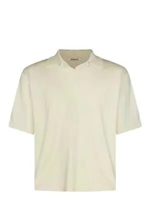 Auralee Short-sleeve Polo-collar T-shirt - Neutrals