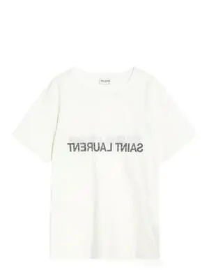 Saint Laurent Logo-print T-shirt - Neutrals