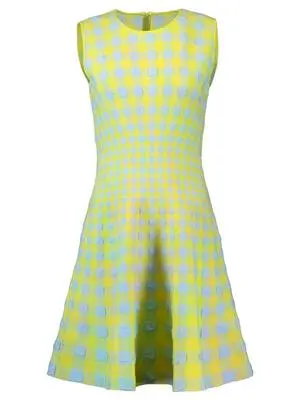Oscar De La Renta Gingham Pattern Dress - Yellow