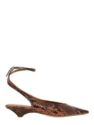 VIC MATIE Snakeskin-effect Pointed-toe Pumps - Brown