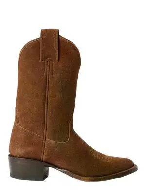 RALPH LAUREN 50mm Plainview Suede Cowboy Boots