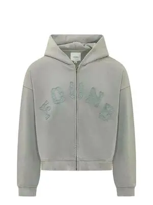 FOUND Logo-patch Zip-up Hoodie - Grey