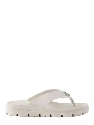Prada Rubber Thong Sandals - White