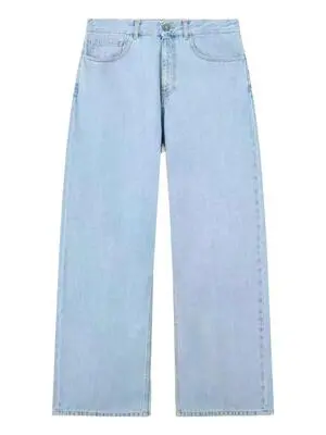 PALM ANGELS Palm Angels Light Blue Wide-Leg Five-Pocket Jeans