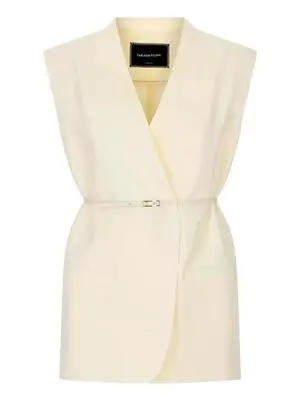 Fabiana Filippi Belted Sleeveless Jacket - Neutrals