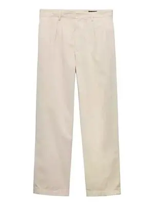 Prada Wide-leg Cotton Pants - Neutrals