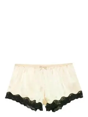 ROTATE BY BIRGER CHRISTENSEN Lace-trim Bow-detail Shorts - Neutrals