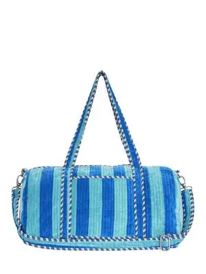 CYC Striped Velvet Weekender Bag - Blue