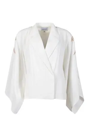 LENDROP STUDIOS Haruko Embroidered Kimono Sleeve Blouse - White