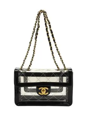 CHANEL Chanel Vinyl Half Flap Maxi Shoulder Bag